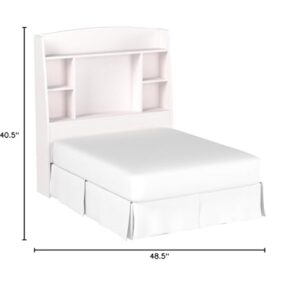 Prepac Astrid Simplistic Twin Headboard with 4 Compartments, Functional Bookcase Headboard for Twin Size Beds 8.75" D x 40.5" W x 48.5" H, White, WHFT-0401-1