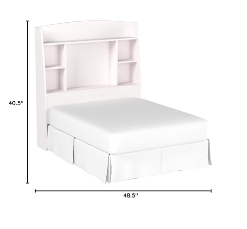 Prepac Astrid Simplistic Twin Headboard with 4 Compartments, Functional Bookcase Headboard for Twin Size Beds 8.75" D x 40.5" W x 48.5" H, White, WHFT-0401-1