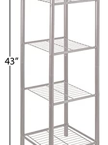 Organize It All 4 Tier Belgium Shelf Tower, Space Saver, Bathroom Organizer, Storage for Towels, Toiletries, Easy to Assemble,, Oil Rubbed Bronze