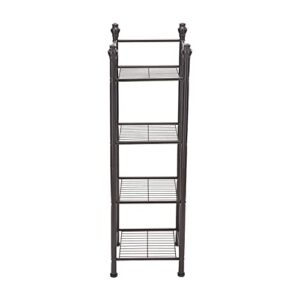 Organize It All 4 Tier Belgium Shelf Tower, Space Saver, Bathroom Organizer, Storage for Towels, Toiletries, Easy to Assemble,, Oil Rubbed Bronze