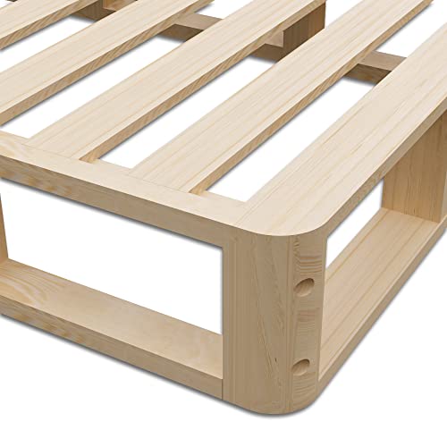 Spring Coil 8-Inch High Profile Mattress Foundation/Strong Wood Structure/Easy Simple Assembly Box Spring, Full, Off-White, Queen