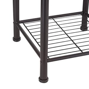 Organize It All 4 Tier Belgium Shelf Tower, Space Saver, Bathroom Organizer, Storage for Towels, Toiletries, Easy to Assemble,, Oil Rubbed Bronze