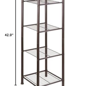 Organize It All 4 Tier Belgium Shelf Tower, Space Saver, Bathroom Organizer, Storage for Towels, Toiletries, Easy to Assemble,, Oil Rubbed Bronze