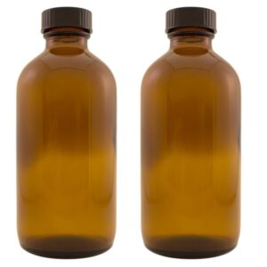 greenhealth - 8 oz amber glass bottle with phenolic lid (pack of 2)