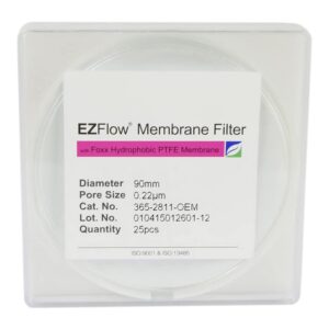 foxx life sciences-365-2811 ezflow hydrophobic ptfe membrane filters, 0.22um, 90mm diameter filter discs, 25/pk