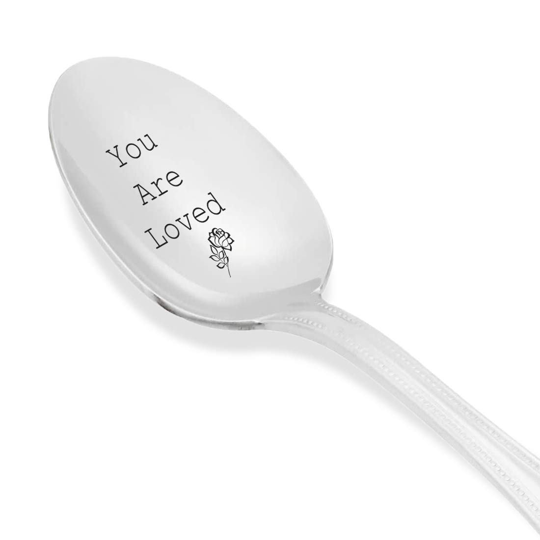 Boston Creative Company You are Loved Spoon with Rose Engraved Coffee Or Tea Spoon Special Occasion Spoon # 41