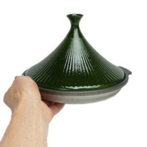 せともの本舗 Aluminum Products, Muscle Tajin Pot (Olive), Fluorine φ7.5 inches (19 cm), 7.5 x 5.5 inches (14 cm), 20.3 fl oz (600 cc), Direct Fire, Restaurant, Ryokan,