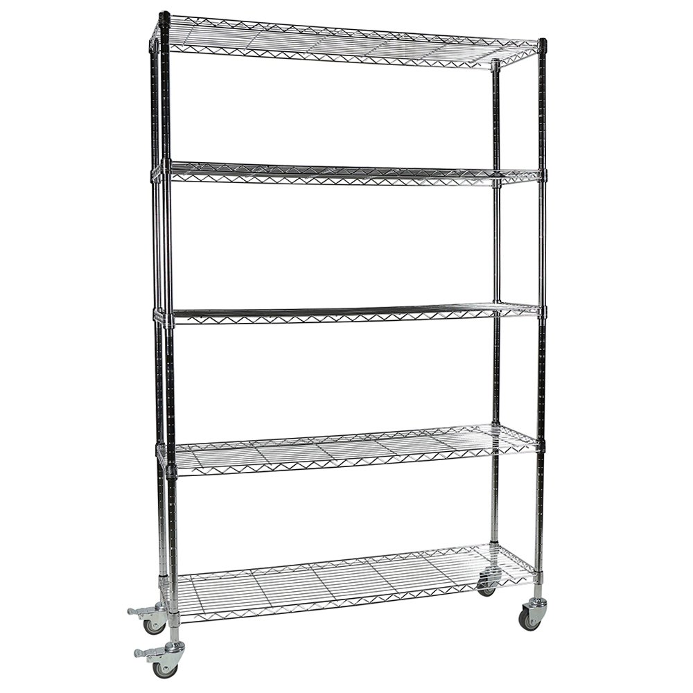 Apollo Hardware Chrome 5-Shelf Wire Shelving 14"x48"x72" (Chrome)