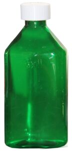 biorx laboratories pharmacy oval bottle green 8 oz with cr caps included (qty. 6) - prescription pharmacy bottle, pharmacy container, prescription plastic container by sponix