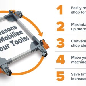 Bora Portamate PM-3750 Mobile Base & T Extension Combo For Cabinet Table Saws Withup To 50" Extension Tables