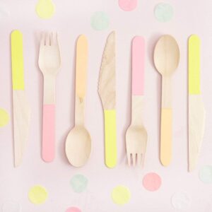 Meri Meri Neon Wooden Cutlery Set