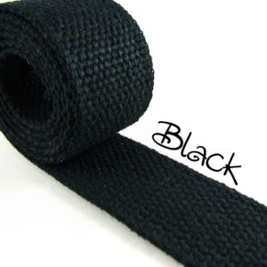 5 yard cotton webbing - 1 1/4" medium heavy weight - black