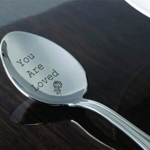 Boston Creative Company You are Loved Spoon with Rose Engraved Coffee Or Tea Spoon Special Occasion Spoon # 41