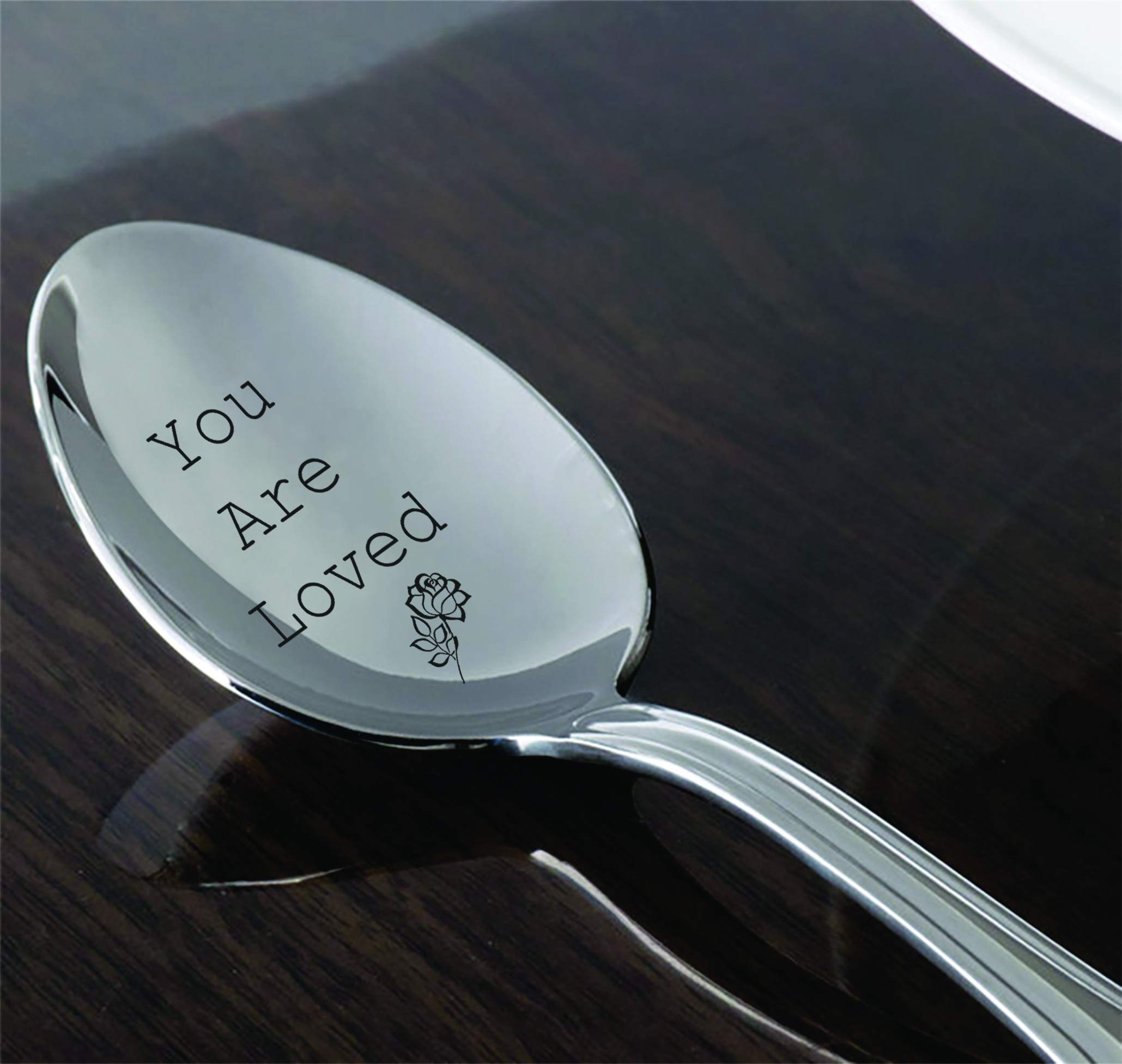 Boston Creative Company You are Loved Spoon with Rose Engraved Coffee Or Tea Spoon Special Occasion Spoon # 41