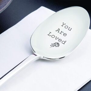 Boston Creative Company You are Loved Spoon with Rose Engraved Coffee Or Tea Spoon Special Occasion Spoon # 41