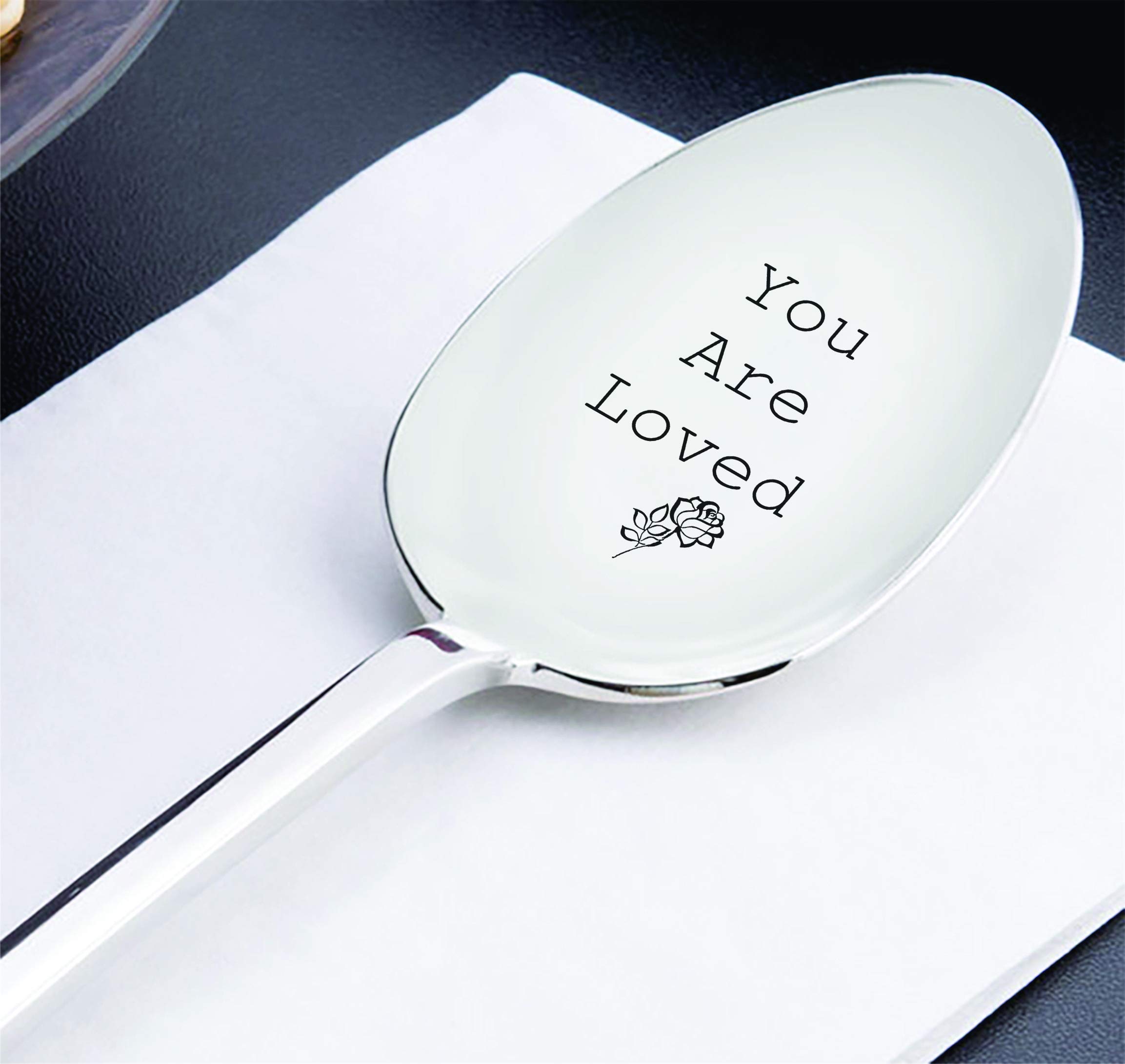 Boston Creative Company You are Loved Spoon with Rose Engraved Coffee Or Tea Spoon Special Occasion Spoon # 41