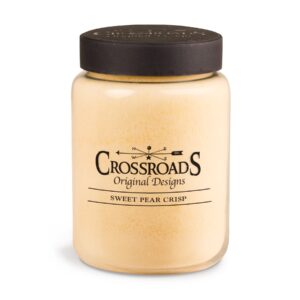 crossroads sweet pear crisp scented 2-wick candle, 26 ounce