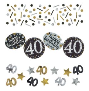 over the hill 'sparkling celebration' 40th birthday confetti value pack (3 types)