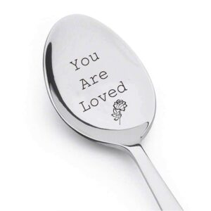 boston creative company you are loved spoon with rose engraved coffee or tea spoon special occasion spoon # 41