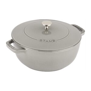 staub cast iron 3.75-qt essential french oven - graphite grey, made in france