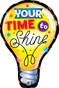 burton & burton your time to shine graduation light bulb shape suprafoil balloon, 40"