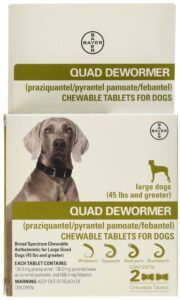 bayer animal health quad dewormer for large dogs (over 45 lbs) 2 chewable tablets