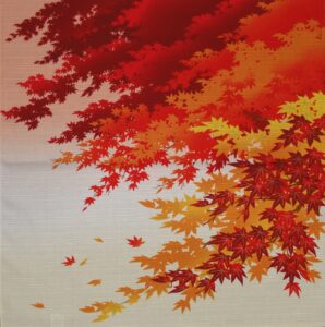 furoshiki wrapping cloth maple leaves in autumn motif japanese fabric 50cm