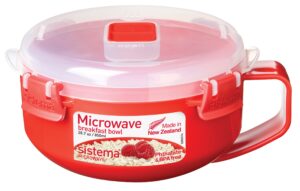 sistema red/clear microwave porridge bowl 850 ml