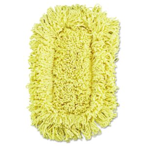 rubbermaid commercial j15112ct trapper looped-end dust mop head, 12 x 5, yellow, 12/carton