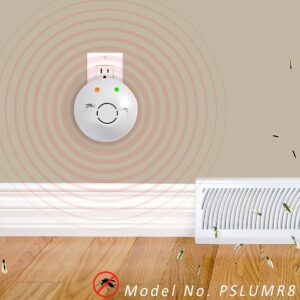 SereneLife PSLUMR8 Electronic Plug in Pest High Frequency Ultrasonic Eco Humane Home Indoor Repellent Control, Imitates Male Mosquito and Dragonfly Sounds, PSLUMR8