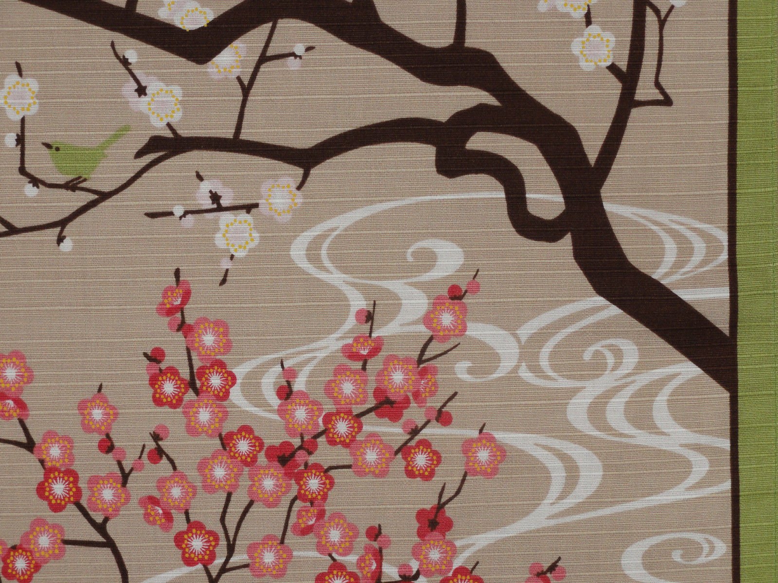 Furoshiki Wrapping Cloth Plum Blossoms and Birdies Motif Japanese Fabric 50cm