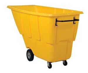 vestil tdt-100-ld-yellow plastic light duty tilt truck 1 cubic yard 850 lb. capacity yellow