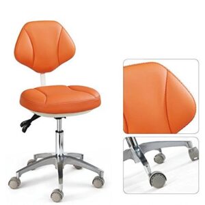 leather orange office assistant's stools adjustable mobile chair sold by east dental