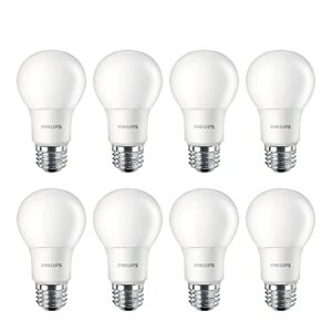 philips led basic frosted non-dimmable a19 light bulb - eyecomfort technology - 800 lumen - soft white (2700k) – 8.5w=60w - e26 base - old version - indoor - 8-pack