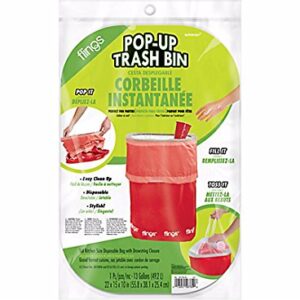 amscan Apple Red Flings Pop-Up Trash Bin, 22 x 15 x 10"/13 gallon