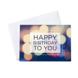 ceo cards - birthday greeting cards (colorful lights), 5x7 inches, 25 cards & 26 white envelopes (b1603)