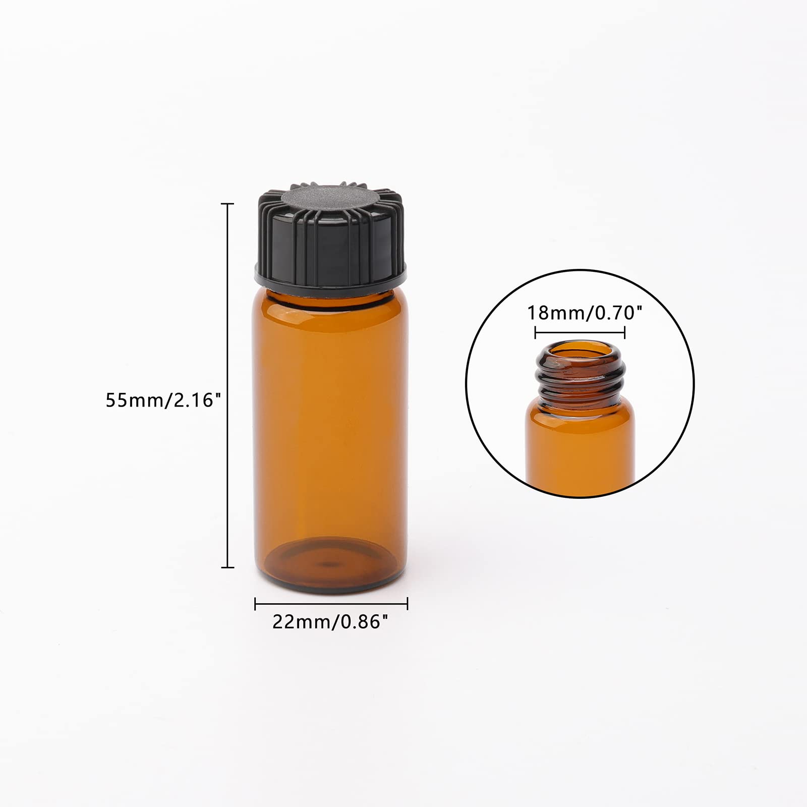 jiuwu 10 Pack Glass Vials with Screw Caps，Amber Small Vials,10 Ml Glass Vials,Glass Bottles for Sample,Essential Oil,Perfume,Liquid Sampling Sample