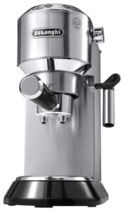 de'longhi dedica style, espresso machine, coffee and cappucino maker with milk frother, metal/stainless, ec680m, 13 x 5.9 x 12 inches