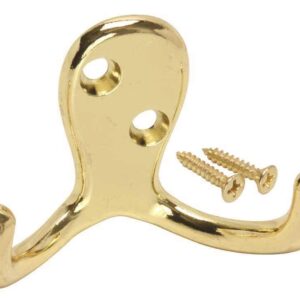 ANVIL MARK 802503 Double Wardrobe Double Hook Polished, Brass