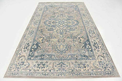 Unique Loom Paris Collection Area Rug - Louisa (5' 1" x 8' Rectangle, Dark Gray/ Beige)