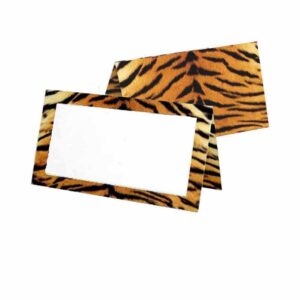 stationery creations tiger print place cards - tent style