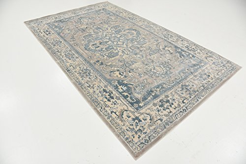 Unique Loom Paris Collection Area Rug - Louisa (5' 1" x 8' Rectangle, Dark Gray/ Beige)