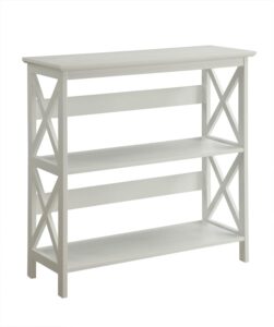 convenience concepts oxford 3 tier bookcase, white