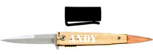 gifts infinity groomsman gift personalized 5-1/2" bullet-shaped pocket knife laser engraved