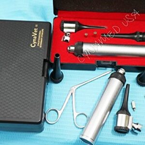 New Cynamed Led Veterinary Otoscope Kit + 1 Alligator Forceps + 1 Bulb