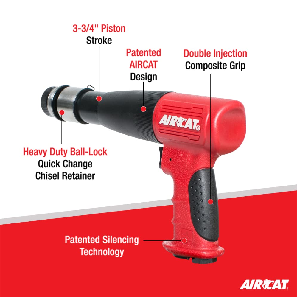 AIRCAT Pneumatic Tools 5200-A-T: 0.401-Inch Shank Composite Long Stroke Air Hammer 2,100 BPM