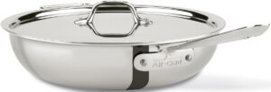 all clad d5 stainless steel 4 qt essential pan with lid