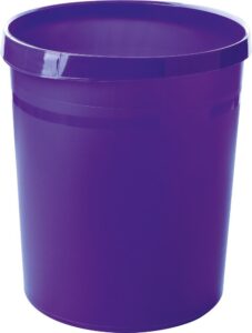 han trend colour purple 18 litre bin set of 5 with 2 hollow handles