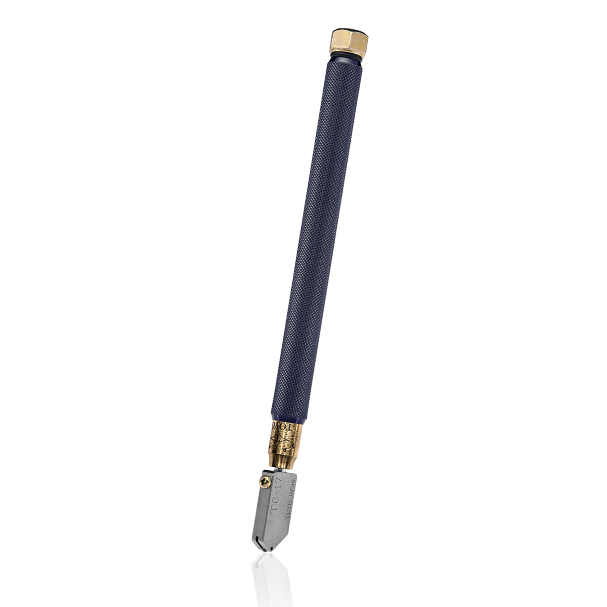 TOYO TC17B Glass Cutter | Brass Handled Supercutter | Straight Blade | Original Self Oiling Glasscutter | Made in Japan