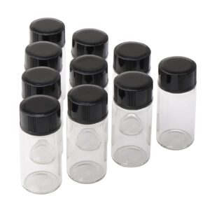 jiuwu 10 pack glass vials，5 ml glass vials with screw caps,small vials for essential oil,1/6 oz clear bottles with lids,sample glass bottek for perfume